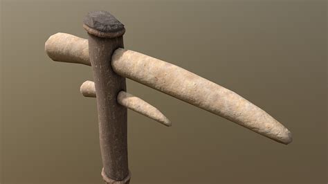 3d Model Pickaxe Bone Vr Ar Low Poly Cgtrader