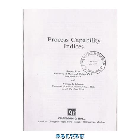 دانلود کتاب process capability indices بلیان