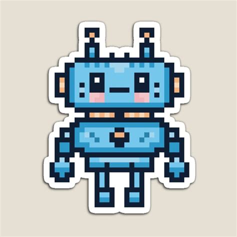 Magnet Avec Lœuvre « Robot Pixel Art De Lartiste Graphemotion