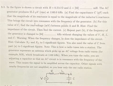 solved 8 3 ﻿in the figure is shown a circuit with r 0 214Ω