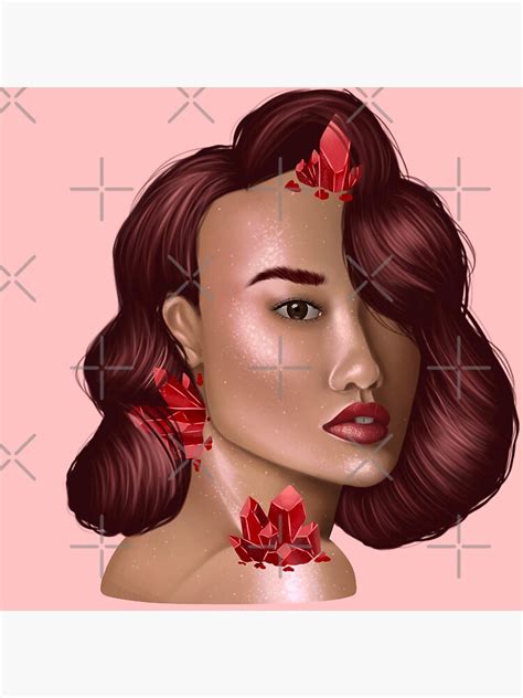 Ruby Portrait With Background Sticker For Sale By Thedoggodraws