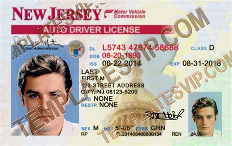Nj Drivers License Free Template Copero