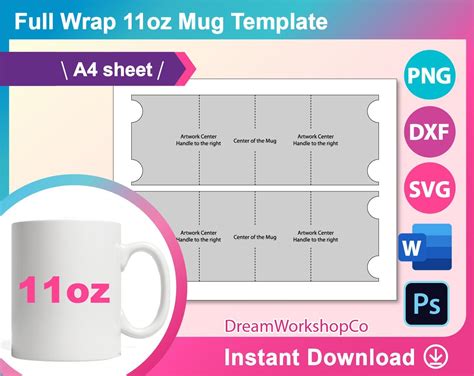 Mug Wrap Template Content Calendar Template