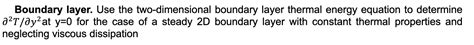 Boundary Layer Use The Two Dimensional Boundary Chegg