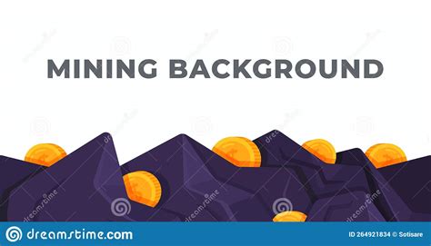 Vector Illustration Of Mining Background Work In The Mine Stock Vector