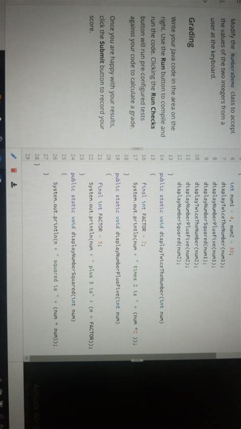 Solved Instructions NumbersDemo Java Terminal Public Chegg