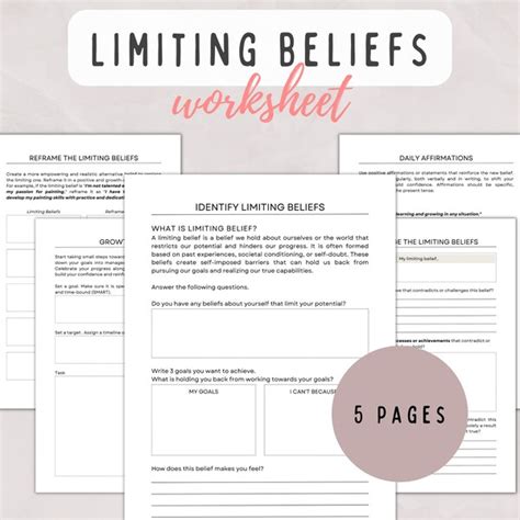 Core Beliefs Workbook Etsy