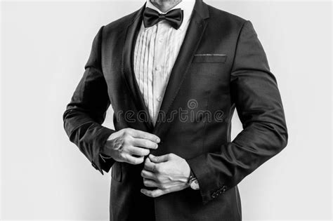 Cropped View Photo Of Man Wearing Tux Man Wear Tux Formal Suit Stock Image Image Of Gentleman