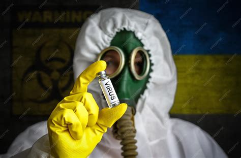 Premium Photo Scientist Shows Virus Container In Lab Researcher In