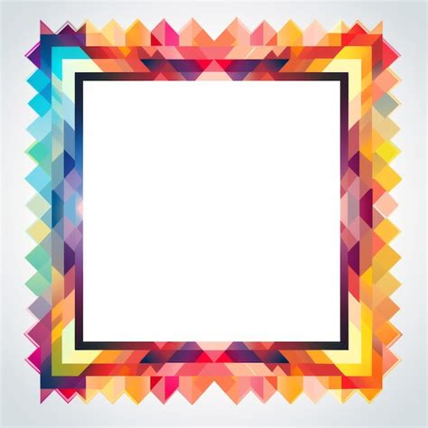 Premium Photo Abstract Square Frame With Colorful Triangles Vector