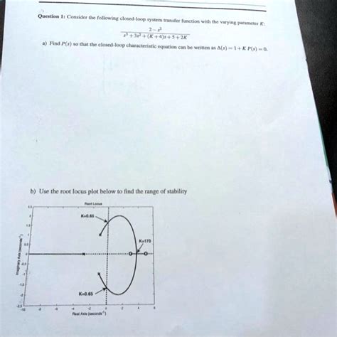 solved question 1 consider the following closed loop system transfer