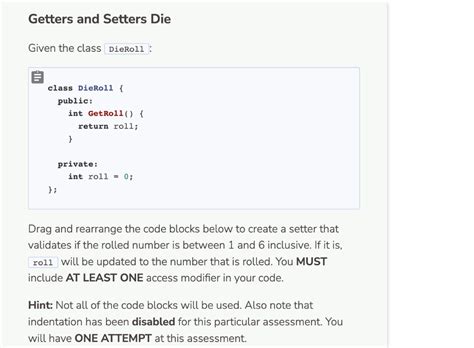 solved getters and setters die given the class class