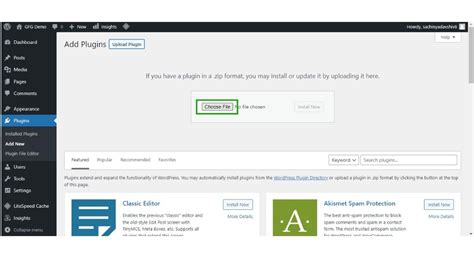 WordPress Plugin Setting GeeksforGeeks