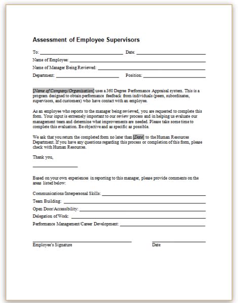 This Sample Form Is Given To Non Managerial Employees So That They May