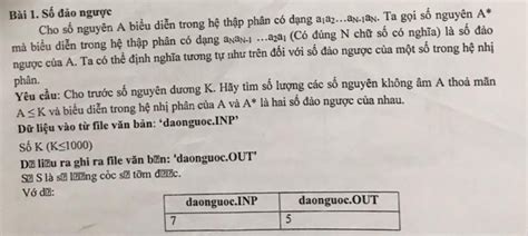 bài 1 số đảo ngược cho số nguyên a biểu diễn trong hệ thập phân có