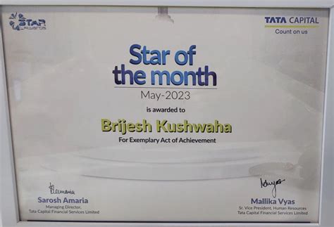 brijesh kushwaha on linkedin thanks tata capital for the appreciation
