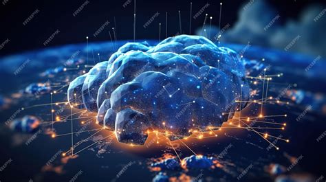 Premium Ai Image Data Transfer Cloud Computing Technology Concept