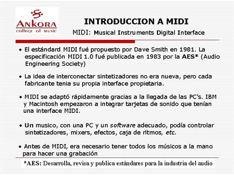 Introduccion A Midi Musical Instruments Digital Interface El