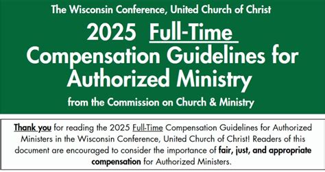 Compensation Guidelines For 2025 Wisconsin Conference Ucc