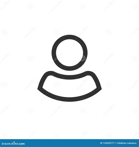 User Icon Vector Line Outline Person Symbol Isolated On White Profile Silhouette Pictogram Or