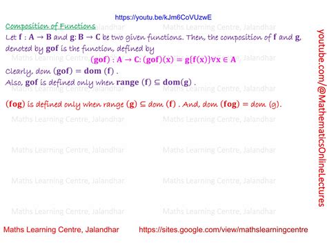 class 12 chapter 1 relations and functions composition of functions