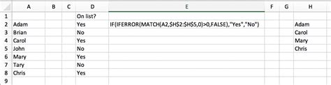 Excel How To Find Name In Sheet And Mark Yes On Another Column Stack Overflow