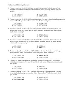 Subnetting Exercises Network Addressing Practice