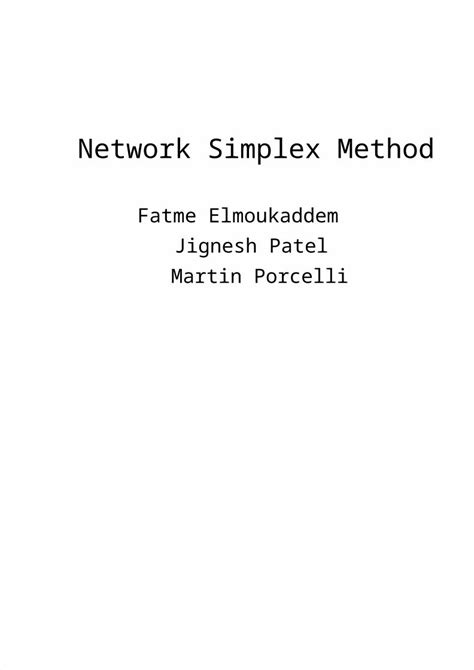 Ppt Network Simplex Method Dokumentips