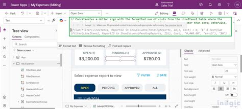 generating power fx formulas with multi language comment support in