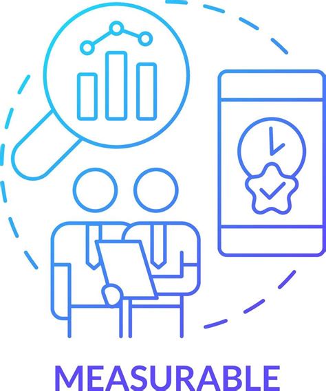 Mesurable Bleu Pente Concept Icône Avantage De Numérique La Publicité Abstrait Idée Mince Ligne