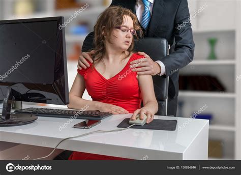 Boss Or Manager Is Touching Secretary Sexual Harassment In Office Stock Photo By Vchalup