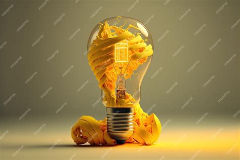 Premium Photo Image Of Lightbulb With Yellow Stains On Green Background Created Using