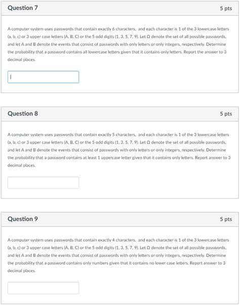 Solved Question Pts A Computer System Uses Passwords Chegg
