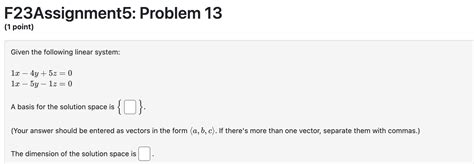 solved given the following linear