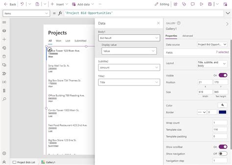 power apps filter gallery with a tab list