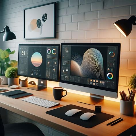 Office Workspace Setup Ai Image Premium Ai Generated Image