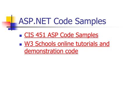 Ppt Cis 451 Introduction To Aspnet Powerpoint Presentation Free Download Id5511336