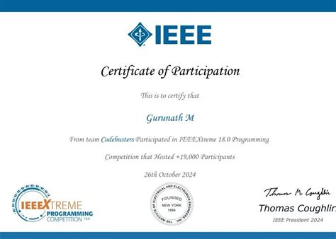 ieeextreme codingmarathon problemsolving teamwork learning challenge… gurunath m
