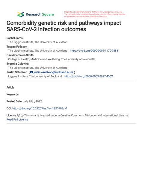 Pdf Comorbidity Genetic Risk And Pathways Impact Sars Cov 2 Infection