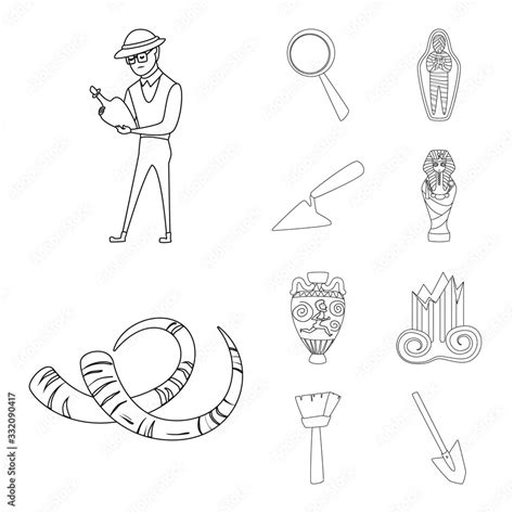 Vector Illustration Of Story And Research Symbol Set Of Story And