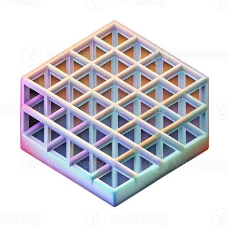 Beautiful Classic Isometric Spectral Grid Pattern Cutout Element High