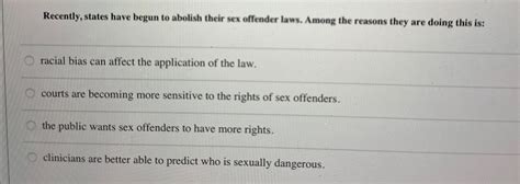 solved recently states have begun to abolish their sex