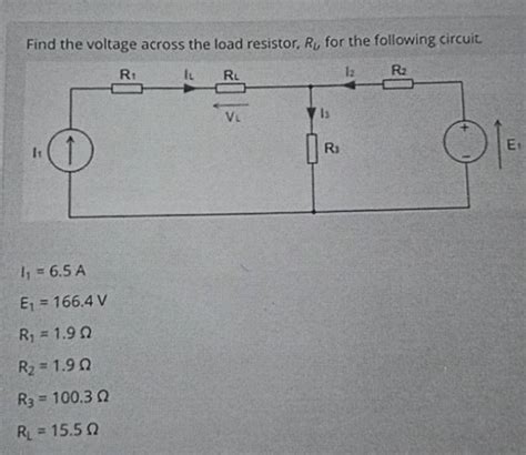 find the voltage across the load resistor rl for the following circuit