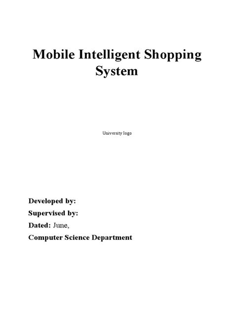 Mobile Intelligent Shopping System Pdf Use Case Barcode