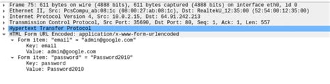 wireshark packet sniffing passwords penetration test hacker