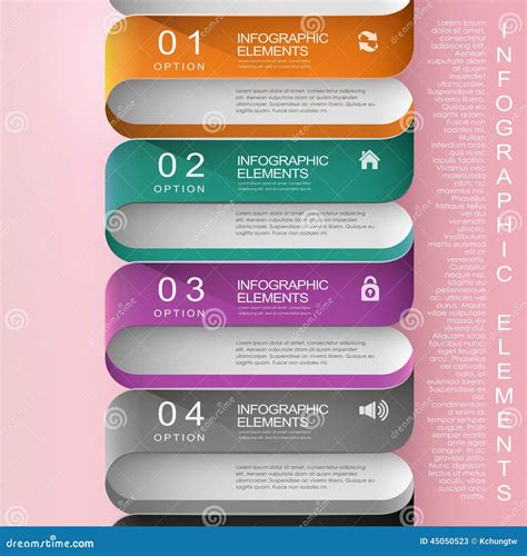 Colorful Paper Modern Abstract Flow Chart Infographic Stock Vector