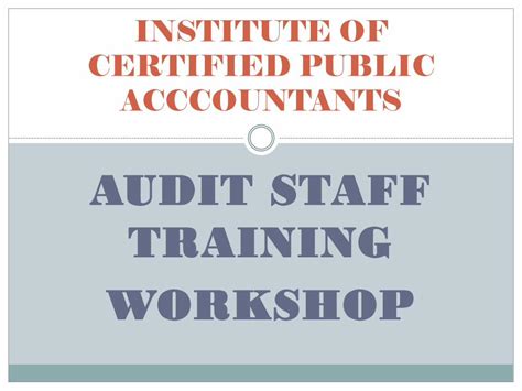 Pdf Audit Staff Training Workshop Home … Of Audit Sampling Audit