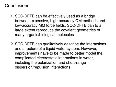 Ppt Applications Of Scc Dftb Method In Important Chemical Systems Powerpoint Presentation Id