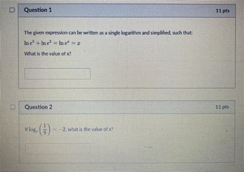 solved u question 1 11 pts the given expression can be