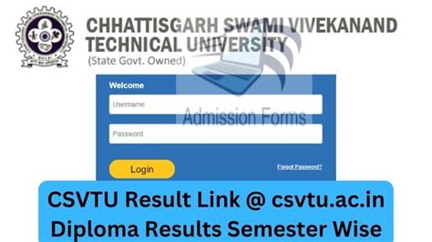 Csvtu Result 2024 Link Diploma Results Semester Wise